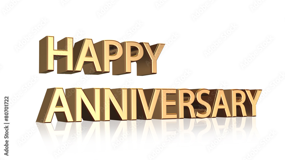 Happy Anniversary message in gold letters on white background Stock ...