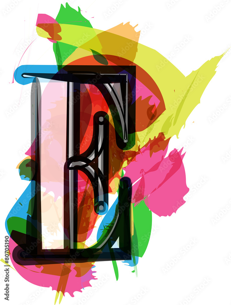 Artistic Font - Letter E Stock-Vektorgrafik | Adobe Stock