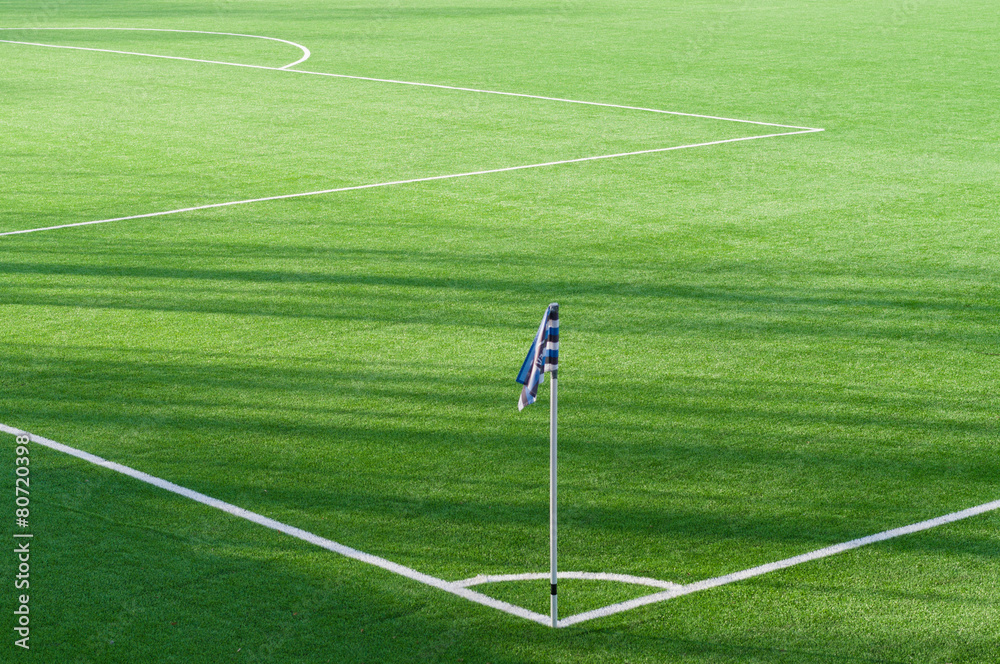 Poster Corner flag marking background in soccer field – Wall Art ...