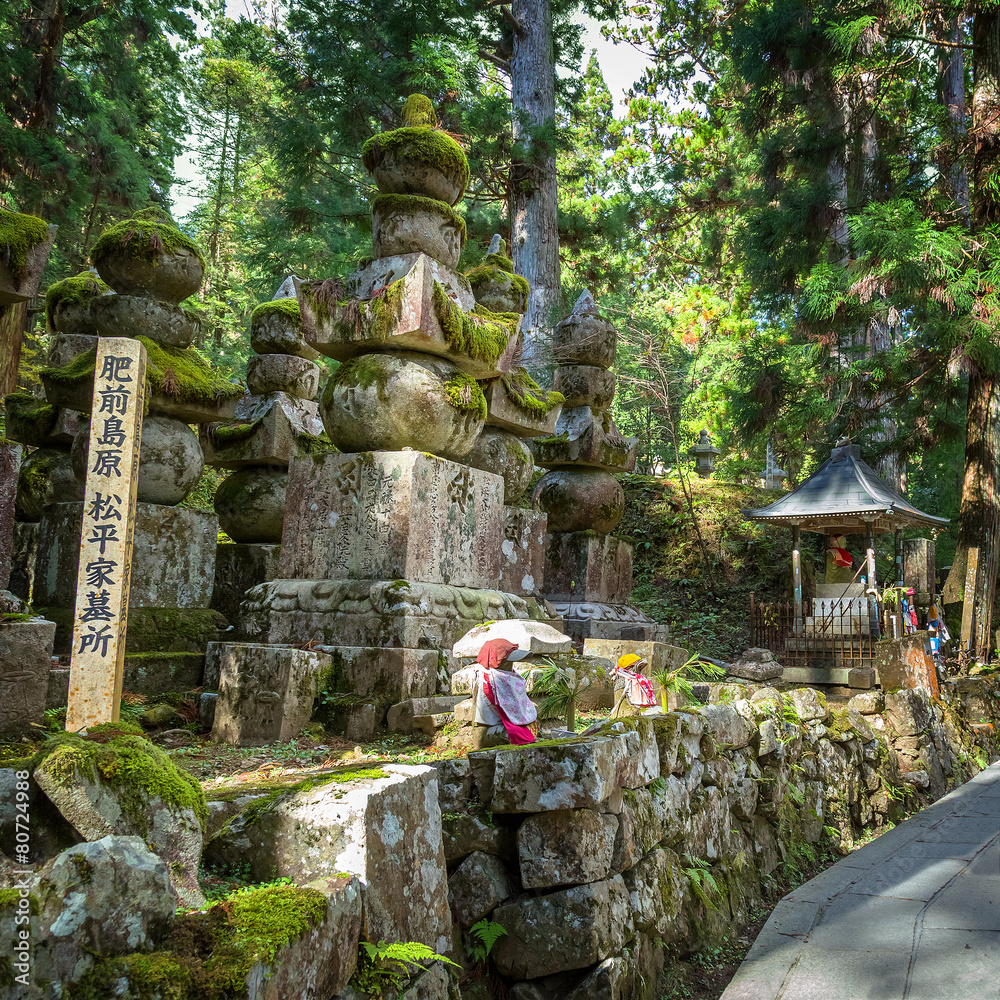 Cemetery at Okunoin Temple at Mt. Koya in Wakayama, Japan Stock Photo ...