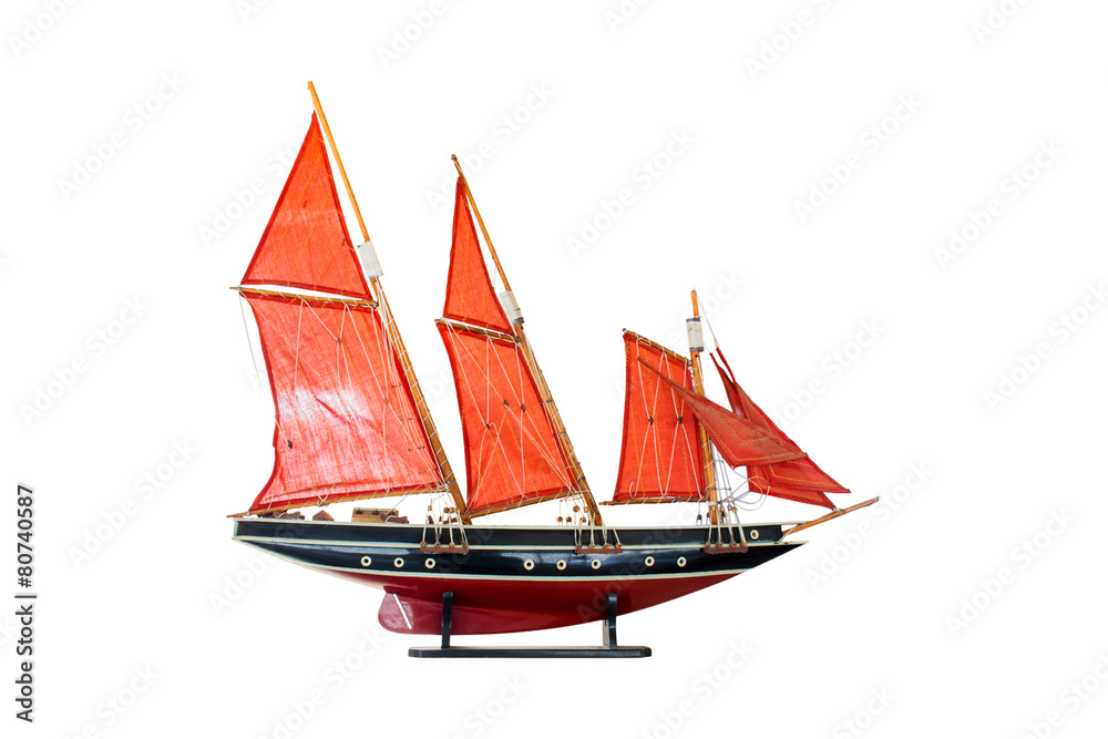wood model barque, a type of sailing vessel, asia Stock Photo | Adobe Stock