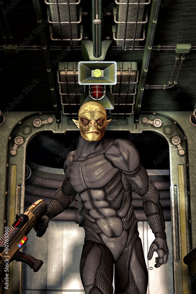 Alien trooper soldier Stock-Illustration | Adobe Stock