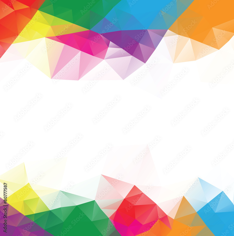 low poly multicolor background with white space center vector Stock ...