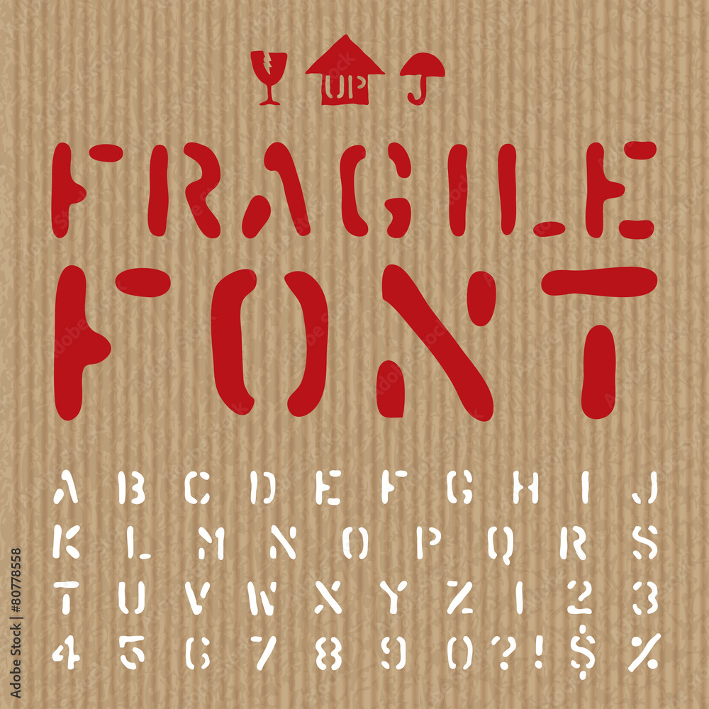 fragile font Stock Vector | Adobe Stock
