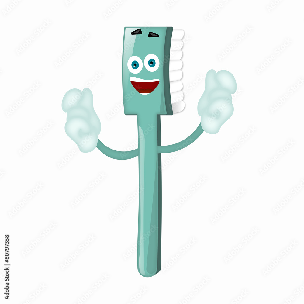 Funny Toothbrush Cartoon