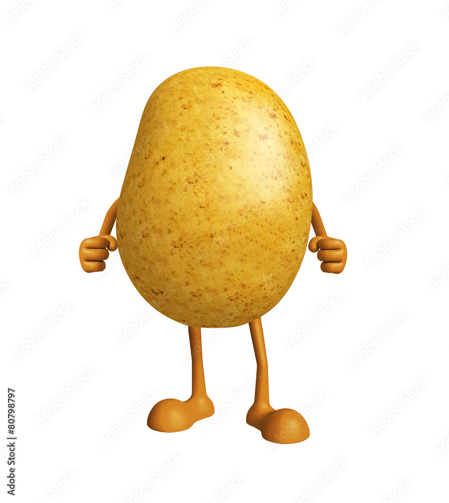Potato character with standing pose Stock Illustration | Adobe Stock