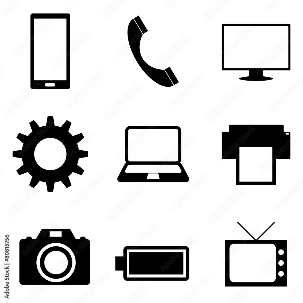 Icons Medien Stock-Vektorgrafik | Adobe Stock