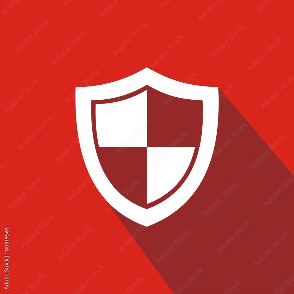Icono escudo rojo sombra Stock Vector | Adobe Stock
