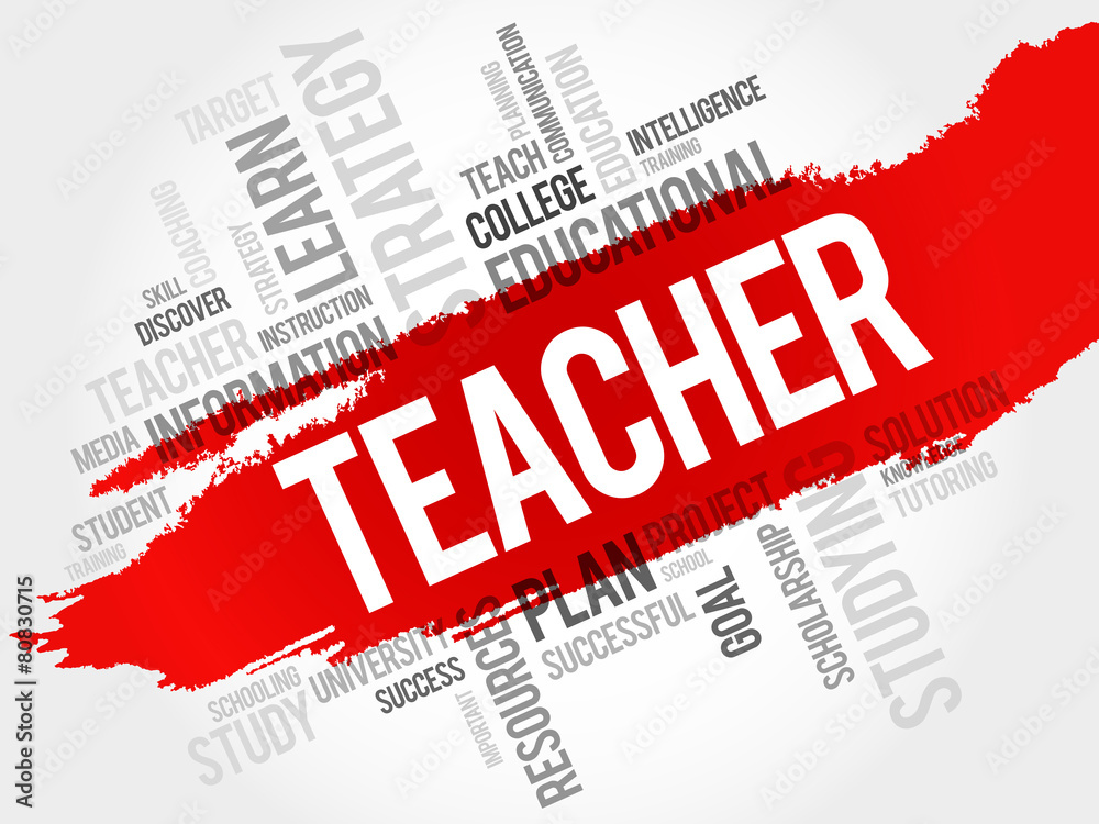 TEACHER word cloud, education concept Stock Vector | Adobe Stock