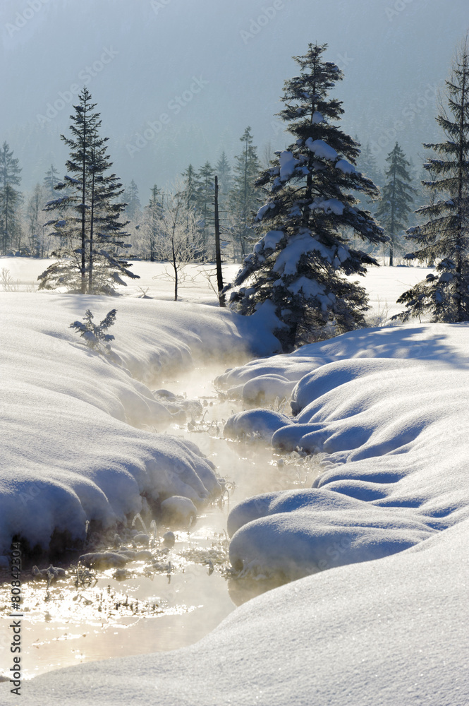 Winterlandschaft in Bayern Stock-Foto | Adobe Stock