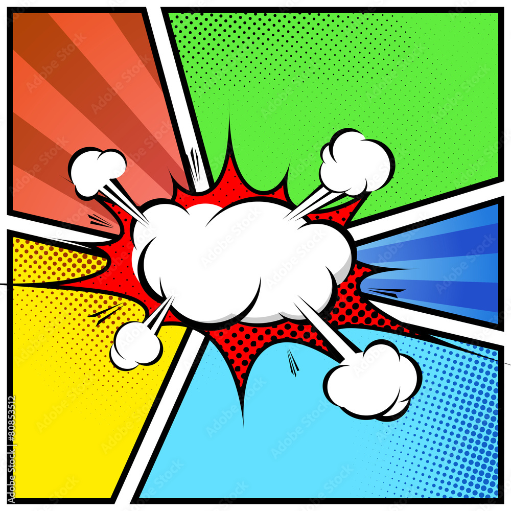 Exploding Rock Comic Book Style