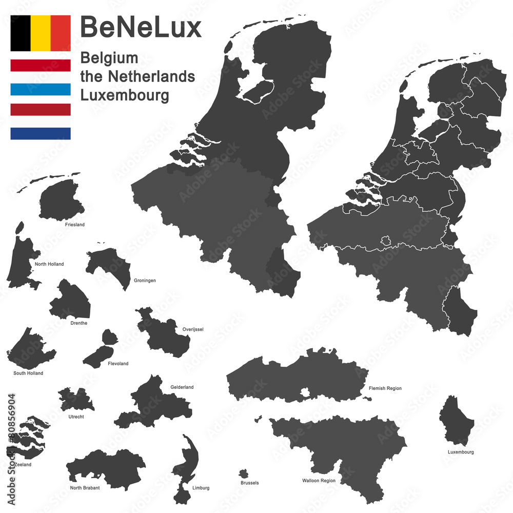 BeNeLux countries Stock Vector | Adobe Stock