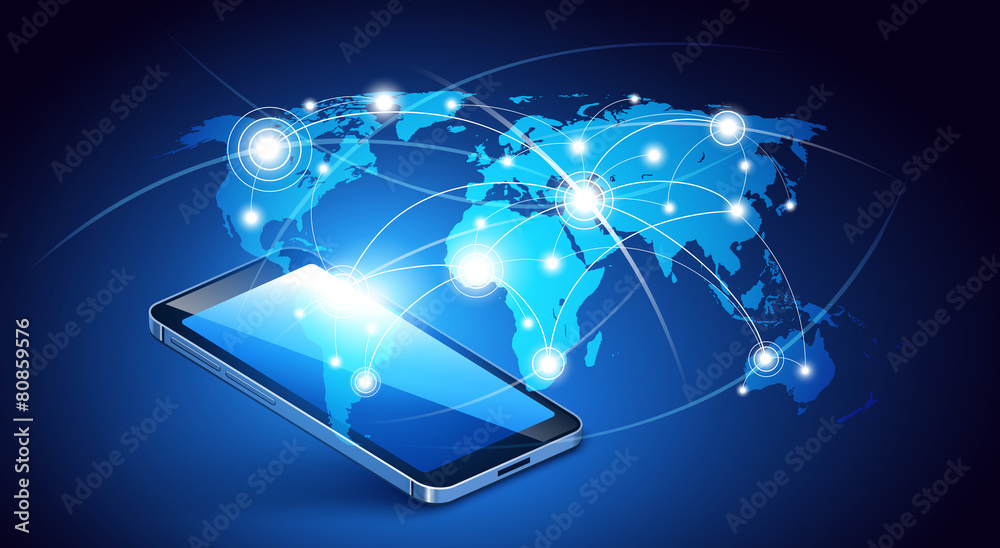 Mobile Phone Communication. Vector Stock Vector | Adobe Stock