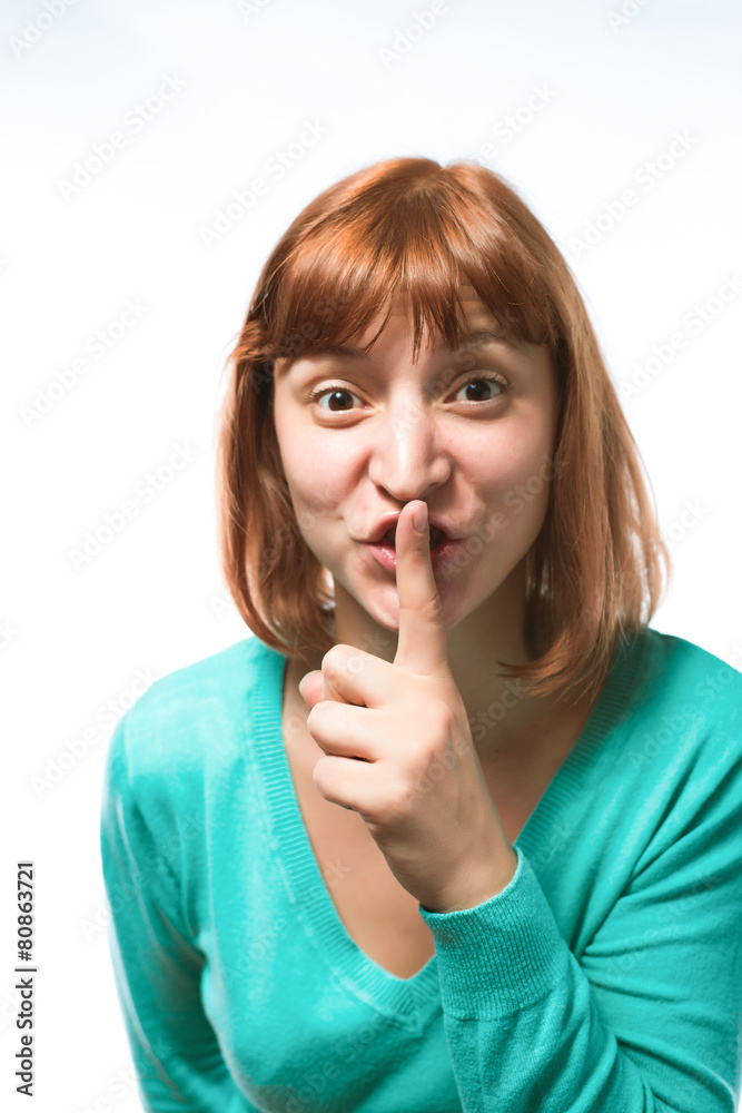 girl listening quietly Stock Photo | Adobe Stock