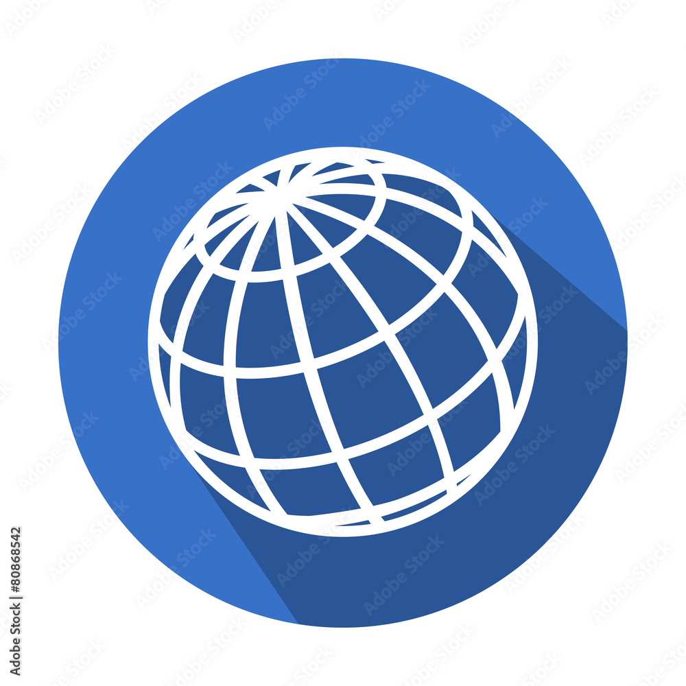 Icono redondo azul global con sombra Stock Illustration | Adobe Stock