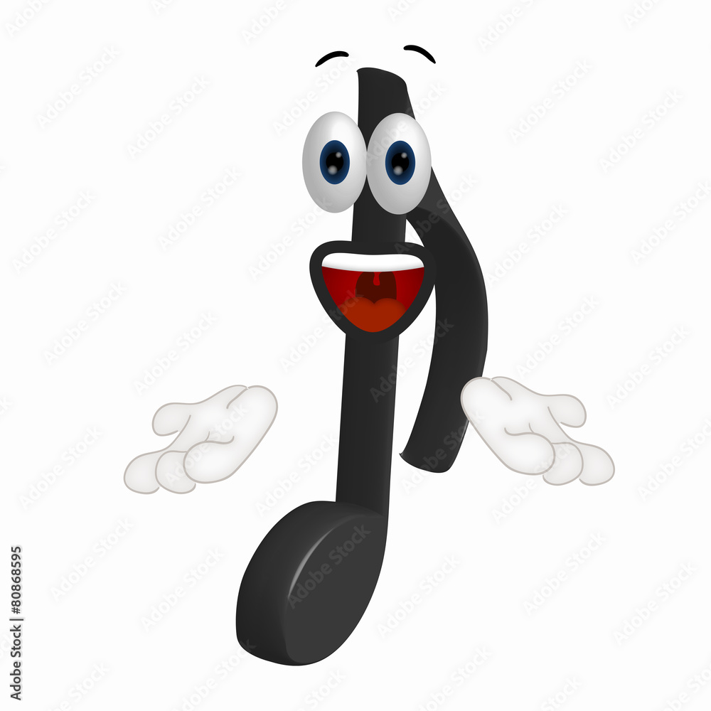Funny music note cartoon comic illustration Stock Illustration | Adobe ...