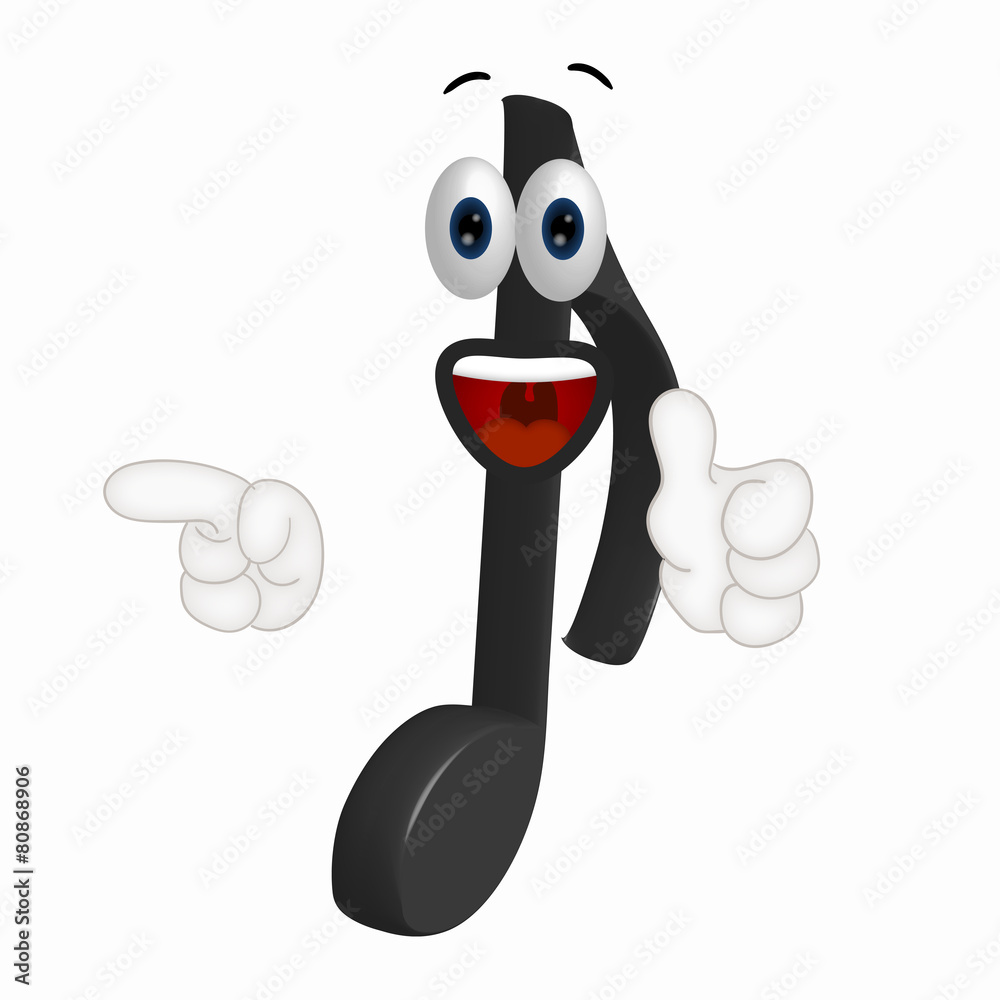 Funny music note cartoon comic illustration Stock Illustration | Adobe ...