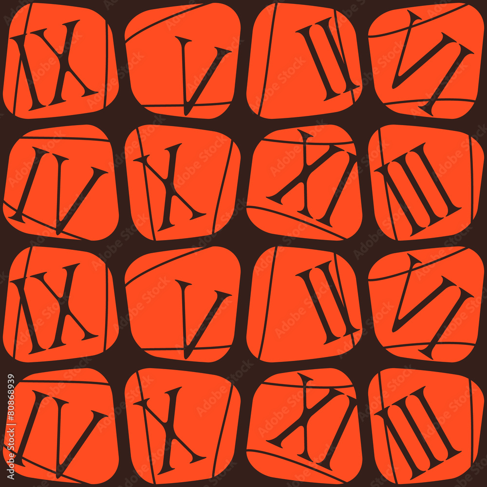 seamless background with Roman numerals Stock Vector | Adobe Stock