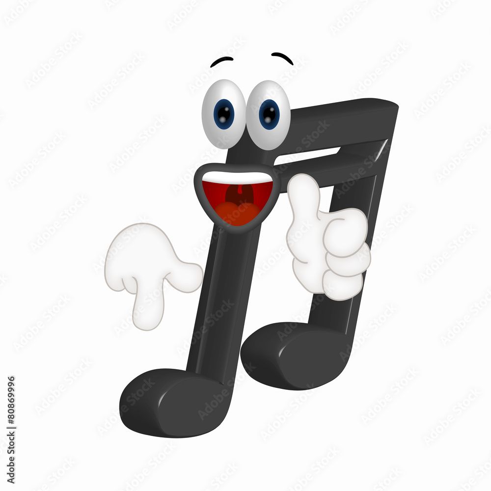 Funny Music Note Cartoon Comic Illustration Stock Illustration | Adobe ...