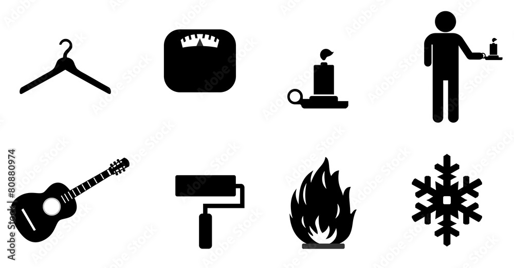 Objets et symboles en 8 icônes Stock Illustration | Adobe Stock