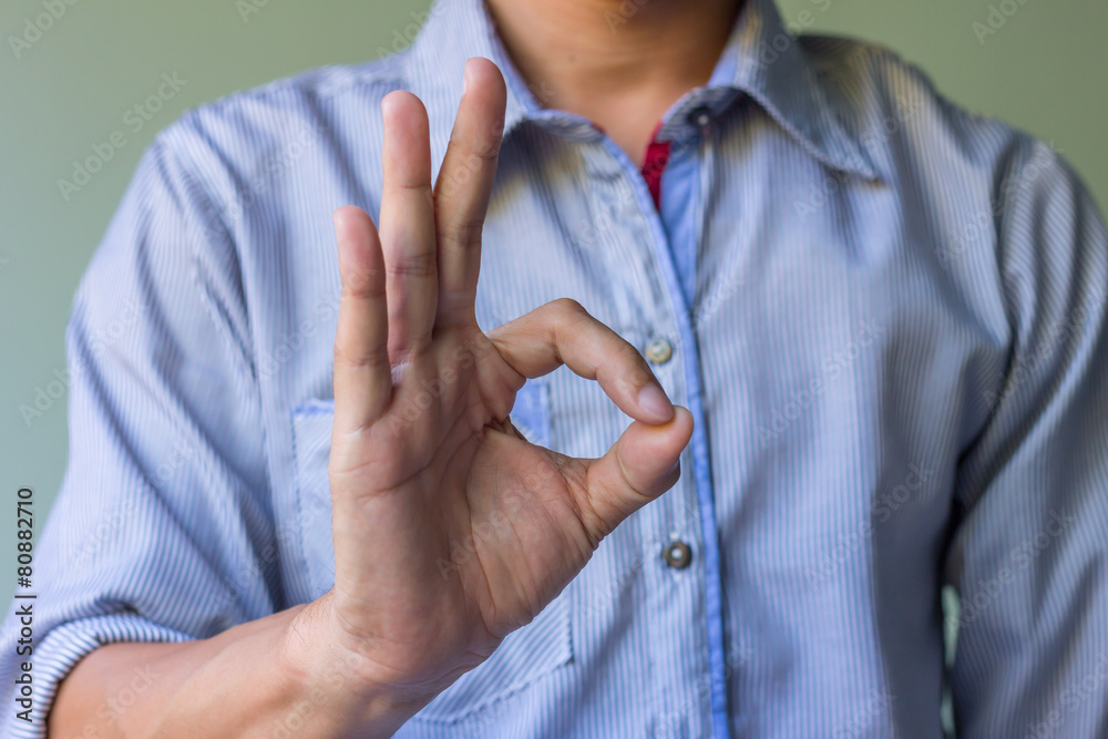 man hands showing ok sign Stock Photo | Adobe Stock