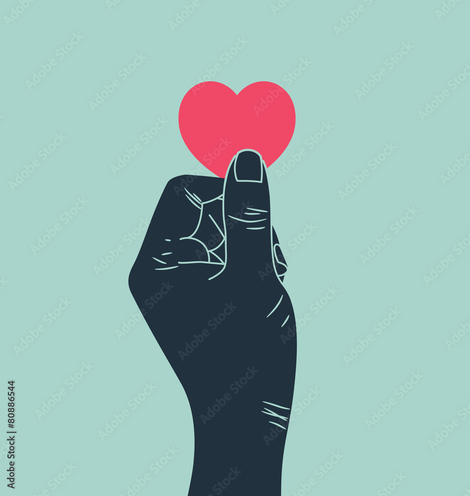 hand giving love symbol Stock Vector | Adobe Stock