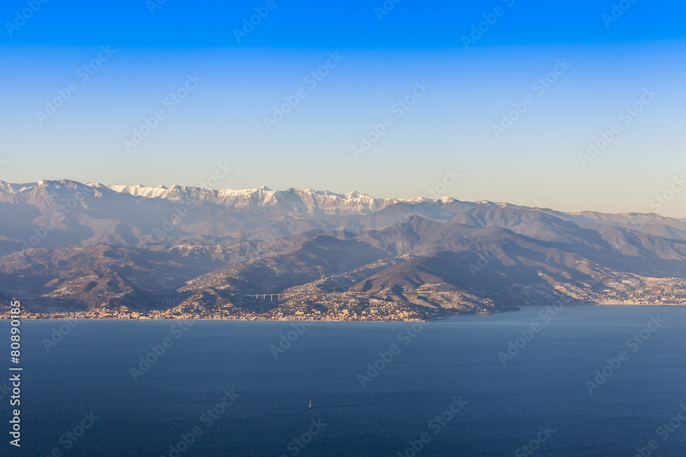 The top view on a terrestrial surface from a window of the plane Stock ...