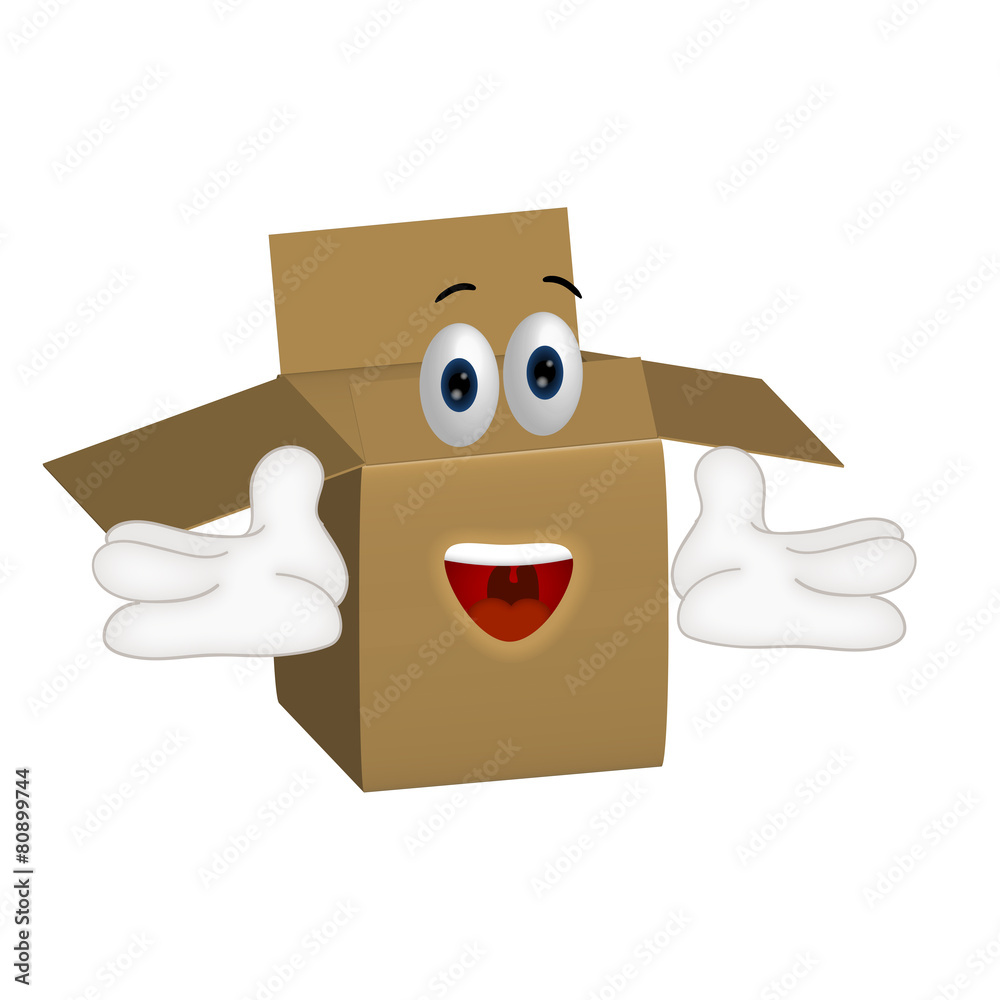 Funny parcel cartoon illustration shipping packet Stock Illustration ...