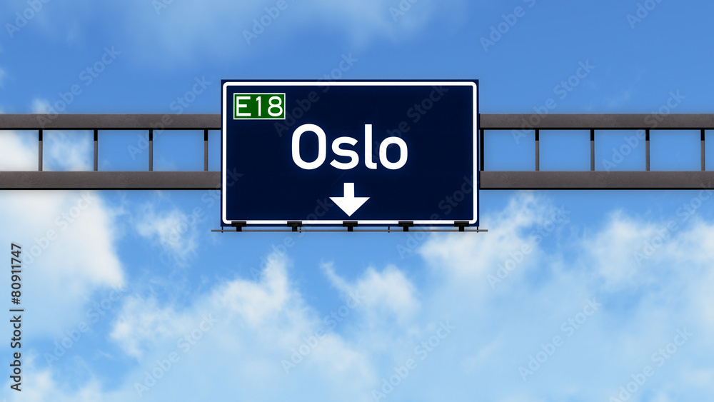 Poster Oslo Norway Highway Road Sign – Wall Art | UkPosters
