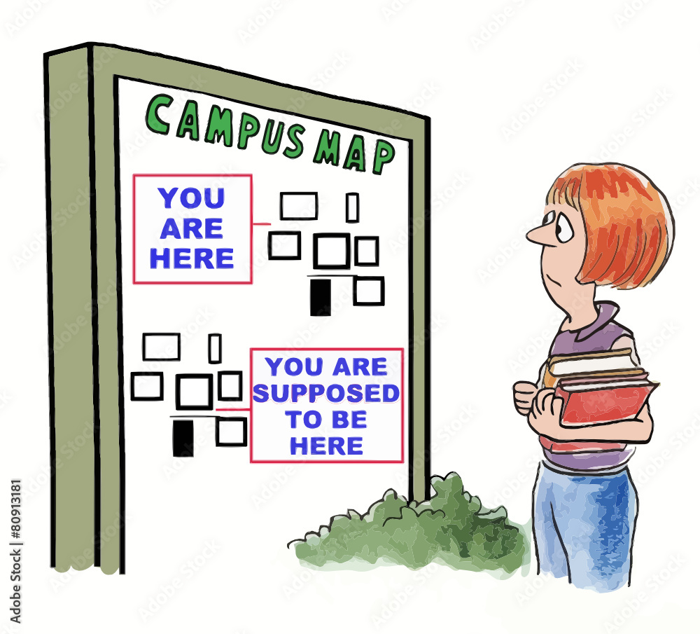 University Campus Cartoon