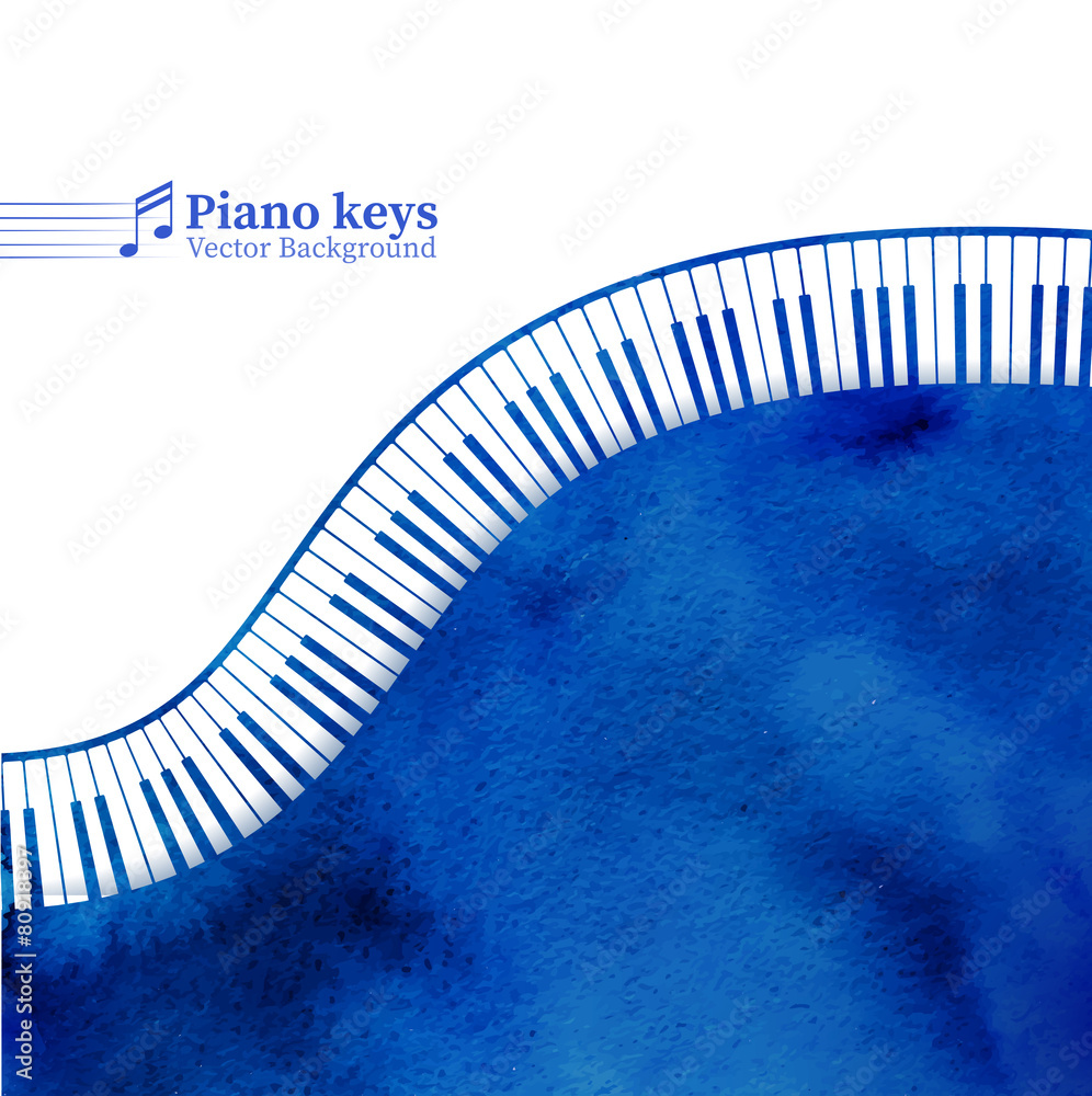 Piano keys watercolor background. Stock Vector | Adobe Stock