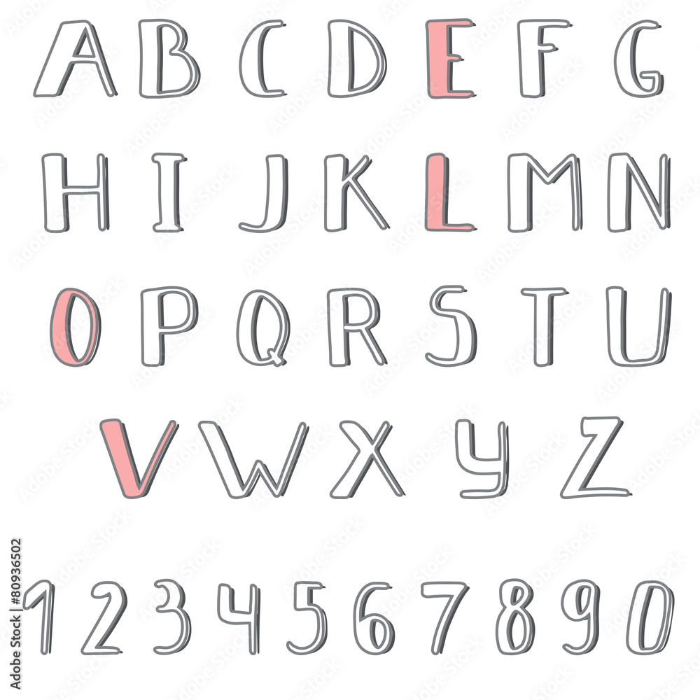 Hand drawn cute alphabet. Comic Cartoon Font Stock Vector | Adobe Stock Hand drawn cute alphabet. Comic Cartoon Font Stock Vector | Adobe Stock