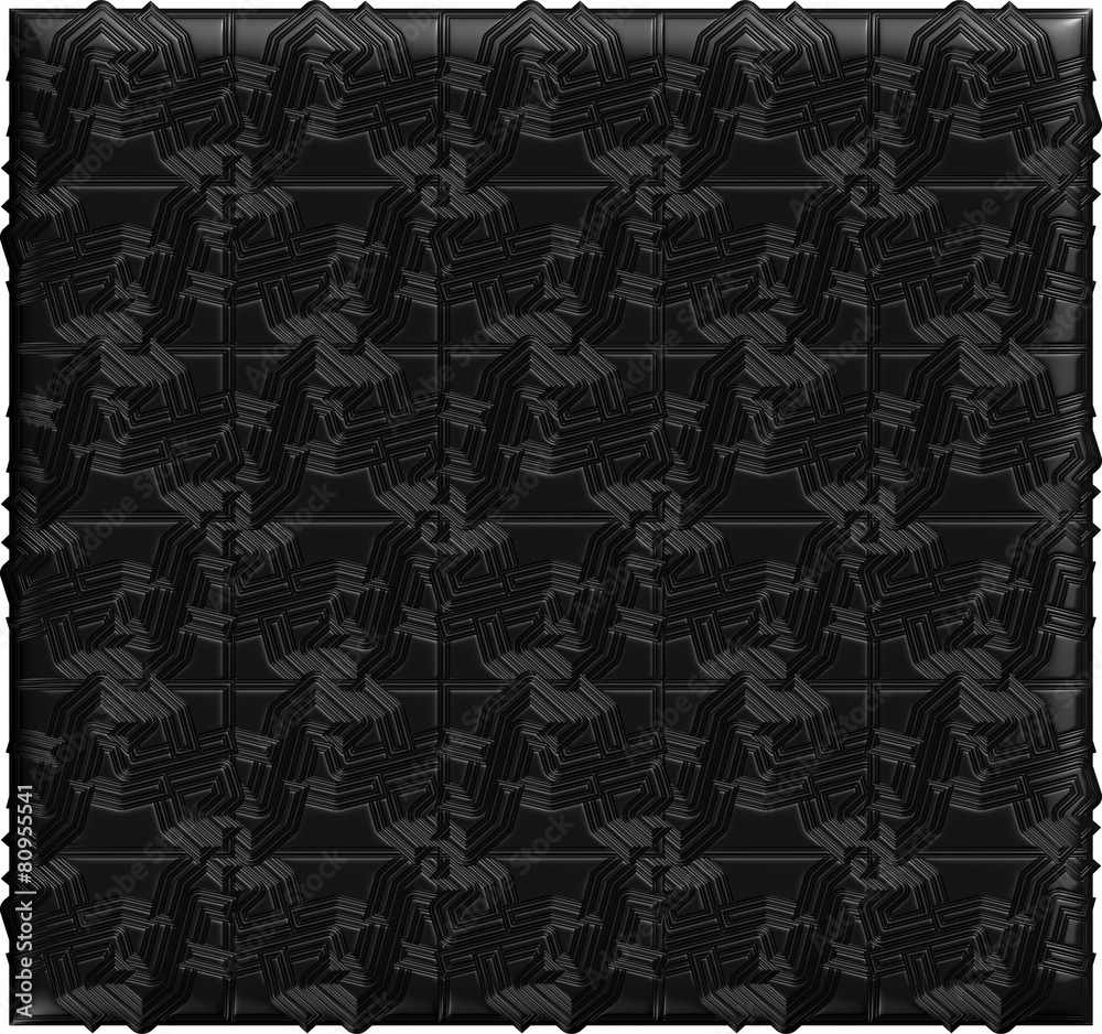 Ornamental black pattern. 3D abstract background. Stock Illustration ...