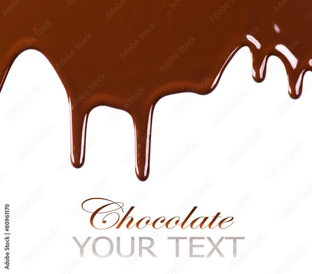 Liquid chocolate border design isolated on white background Stock Photo ...