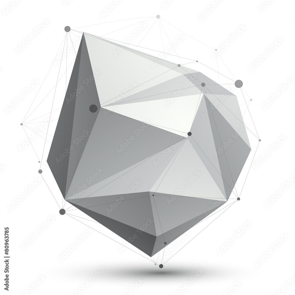 Triangular abstract grayscale 3D shape, vector digital eps8 latt Stock ...