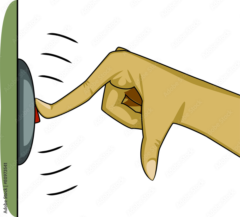 Finger pressing a button to ring the bell Stock Vector | Adobe Stock