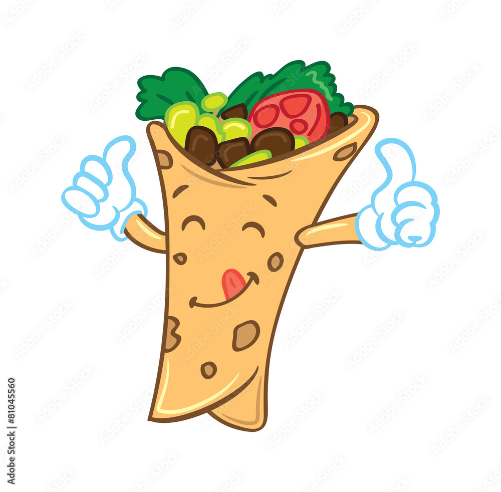 Cartoon burrito Stock Vector | Adobe Stock