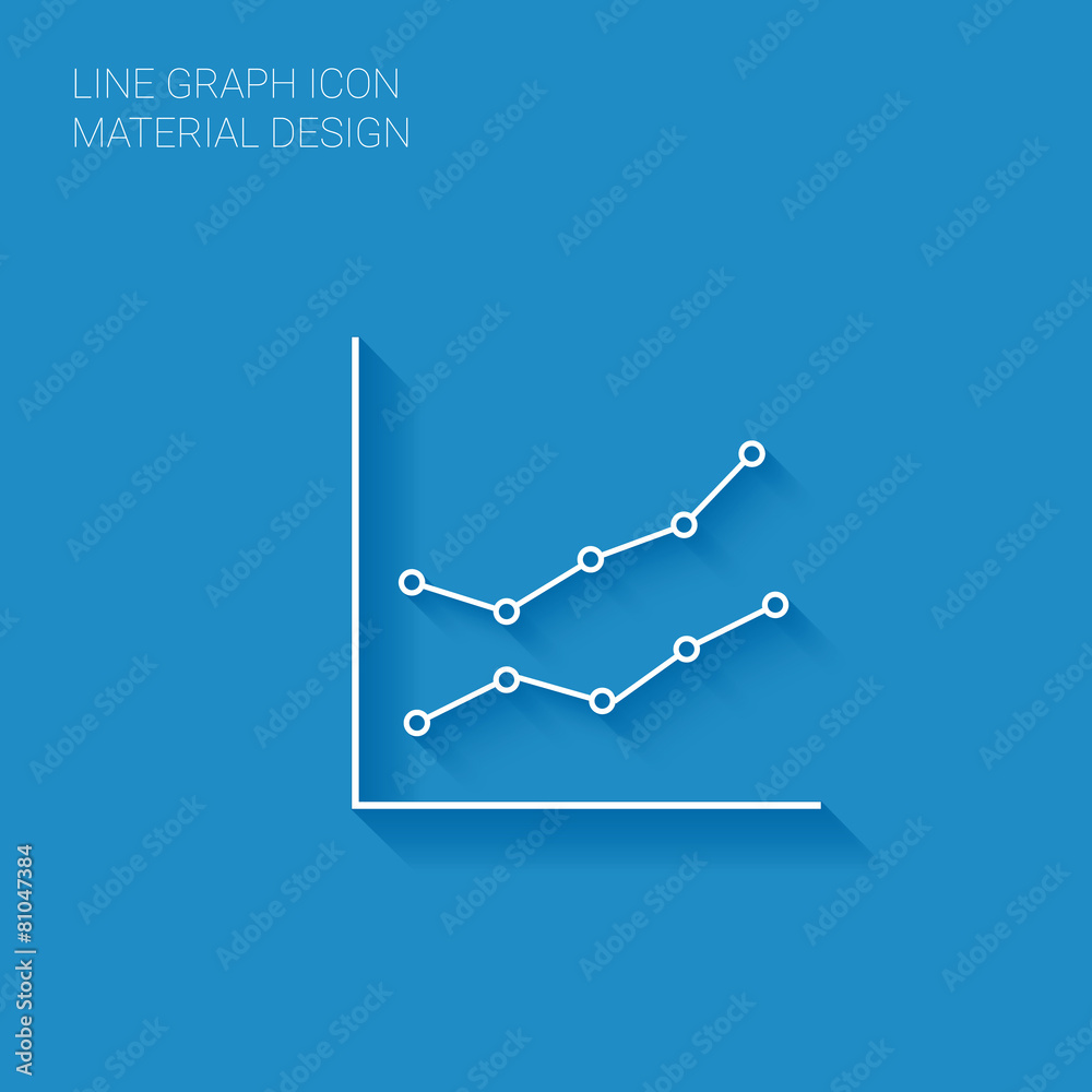 Line graph chart infographic element in modern flat design with Stock ...