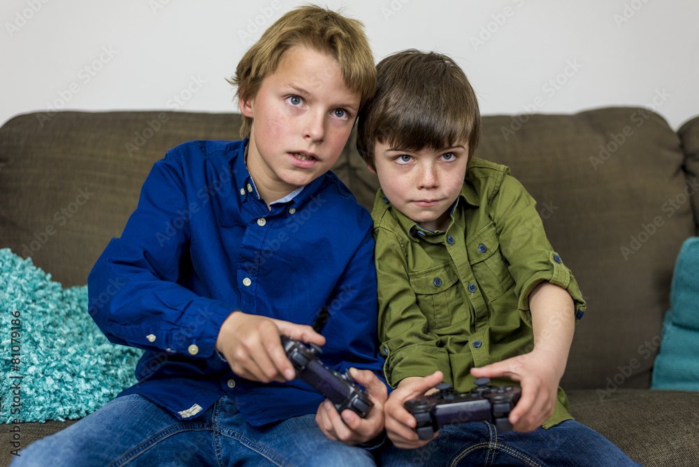 gaming brothers Stock Photo | Adobe Stock