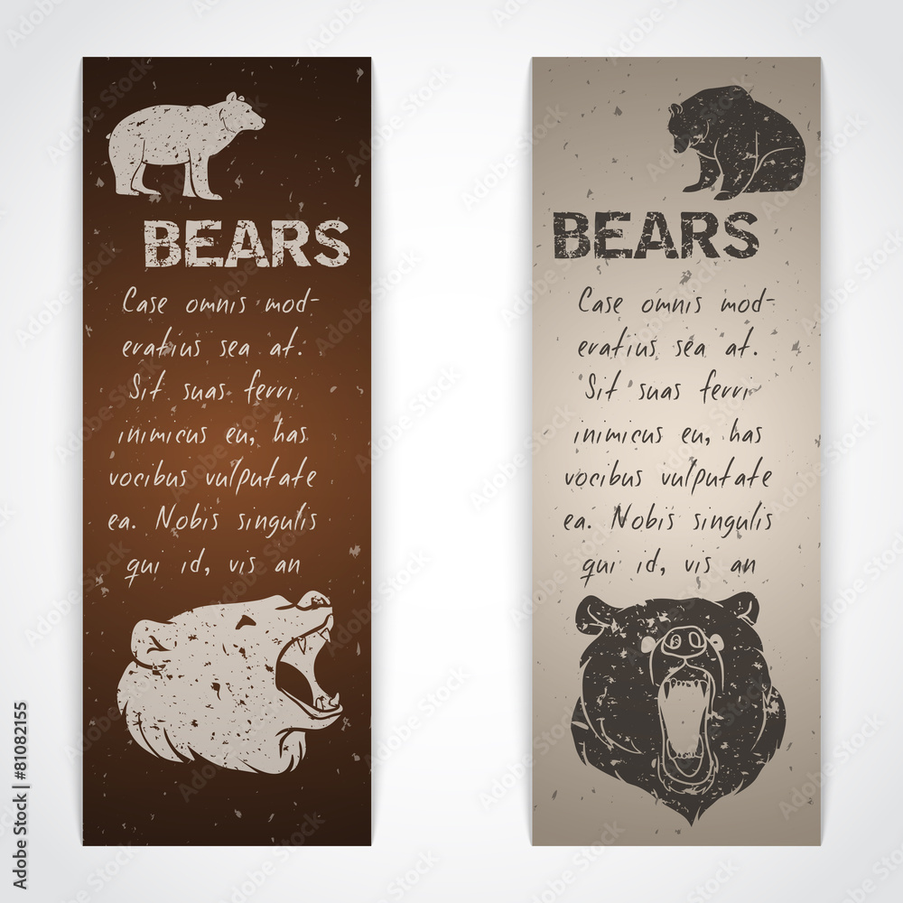 Set of bear banners Stock Vector | Adobe Stock