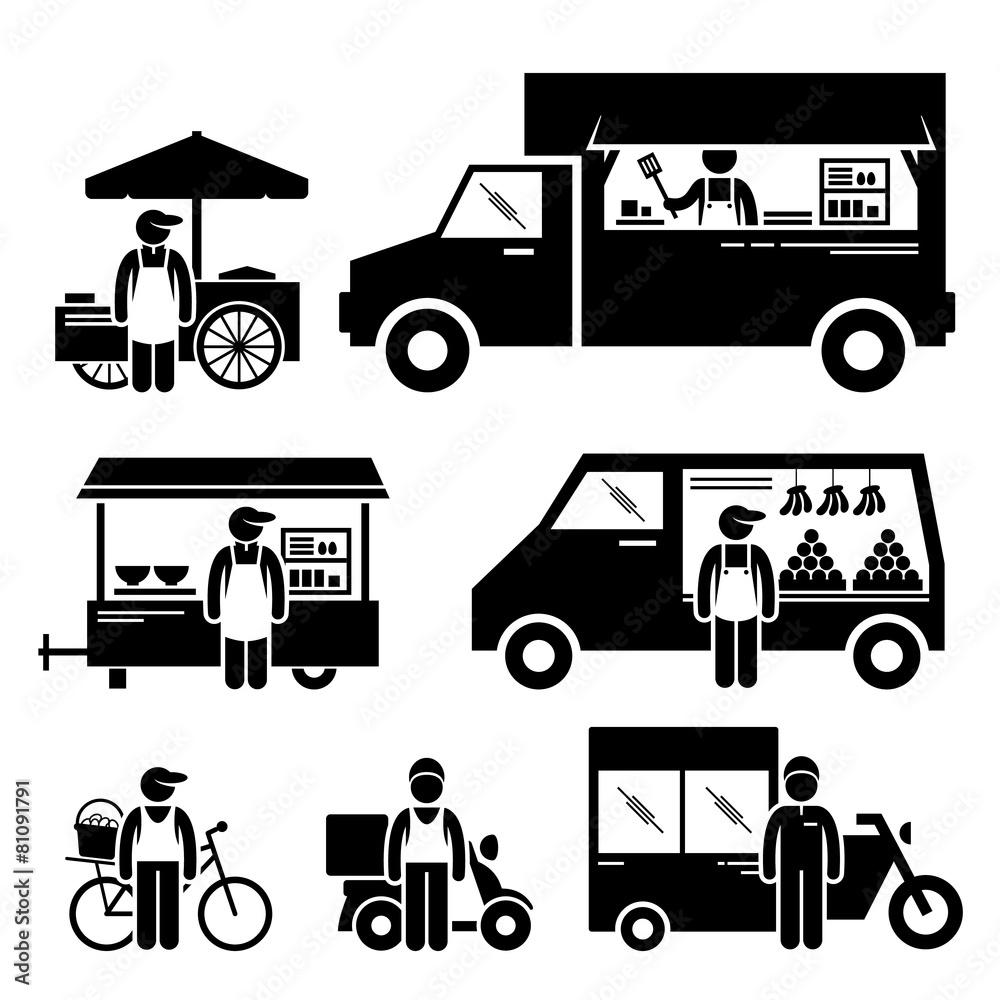 Mobile Food Vehicles Transportation Cliparts Stock Vector | Adobe Stock