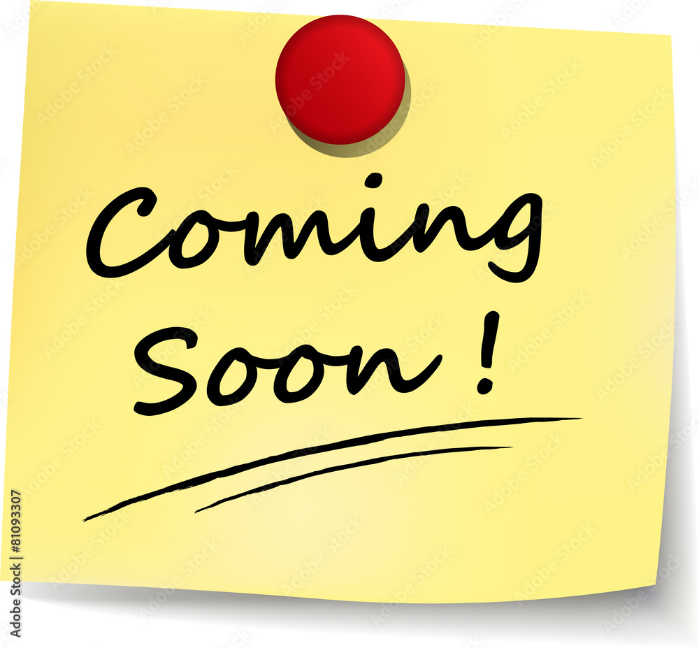 coming soon note Stock-Vektorgrafik | Adobe Stock