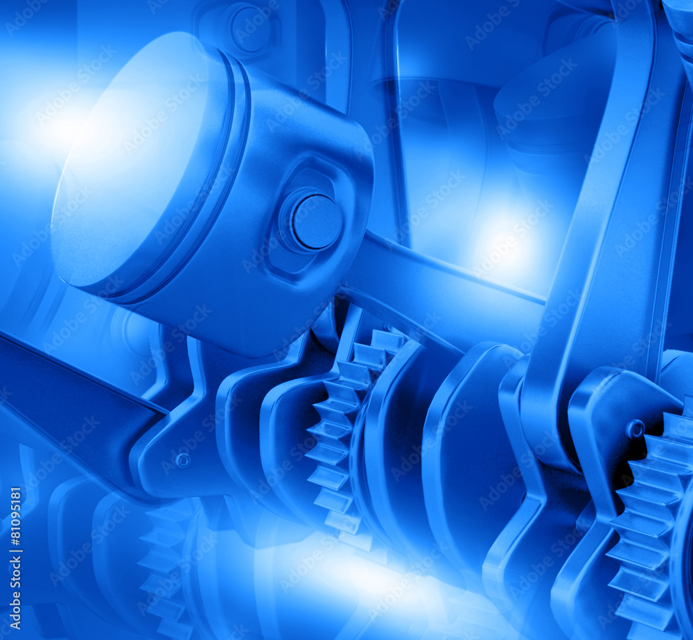 3d engine pistons and cog wheels background Stock Illustration | Adobe ...