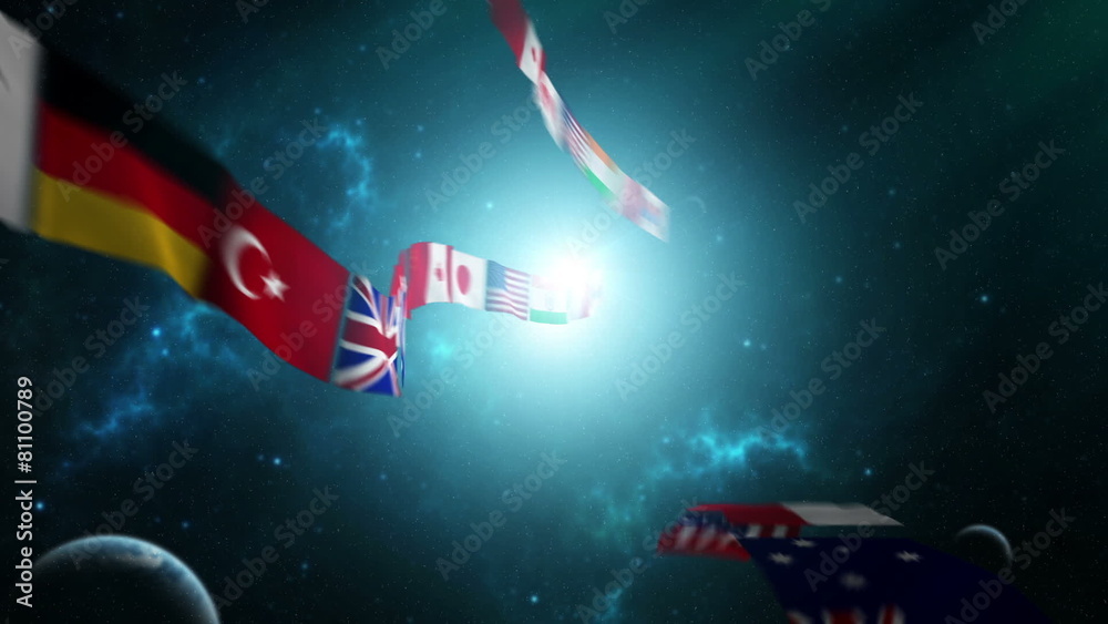 Rotating Earth with gathering world flags(included Alpha) Stock Video ...