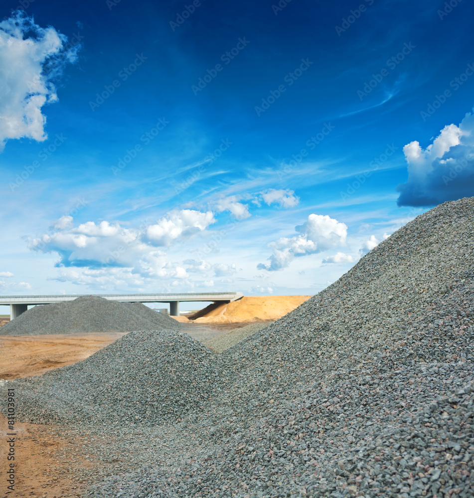pile of gray granite gravel on construction co Stock Photo | Adobe Stock
