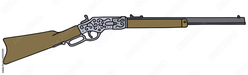 Vintage american rifle, vector illustration, hand drawing Stock Vector ...