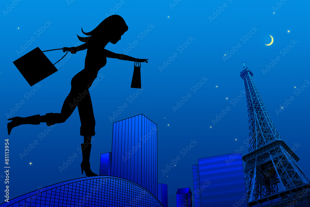 Late Night Shopping Stock Illustration | Adobe Stock
