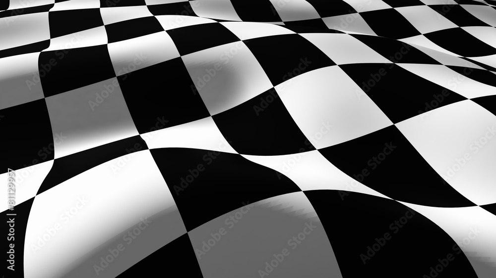 Checkered Flag. 3D. Checkered Flag Macro Stock Illustration | Adobe Stock