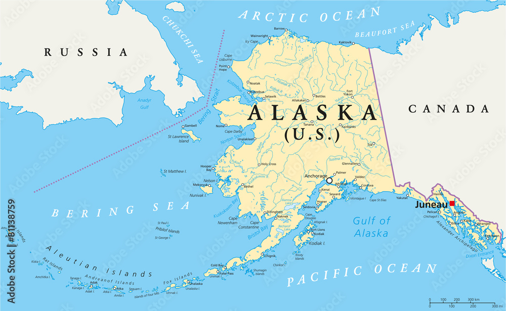 Alaska Political Map Stock Vector | Adobe Stock Alaska Political Map Stock Vector | Adobe Stock