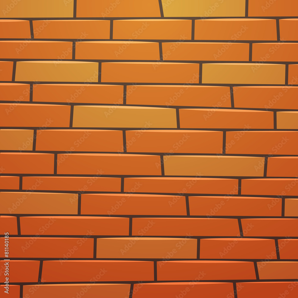 Cartoon Brick Wall Stock Vector | Adobe Stock